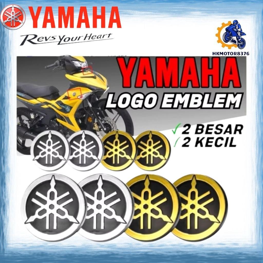 4PC YAMAHA GOLD SILVER EMBLEM IMPORT YAMAHA 3D LOGO AMBLE LOGO | Shopee ...