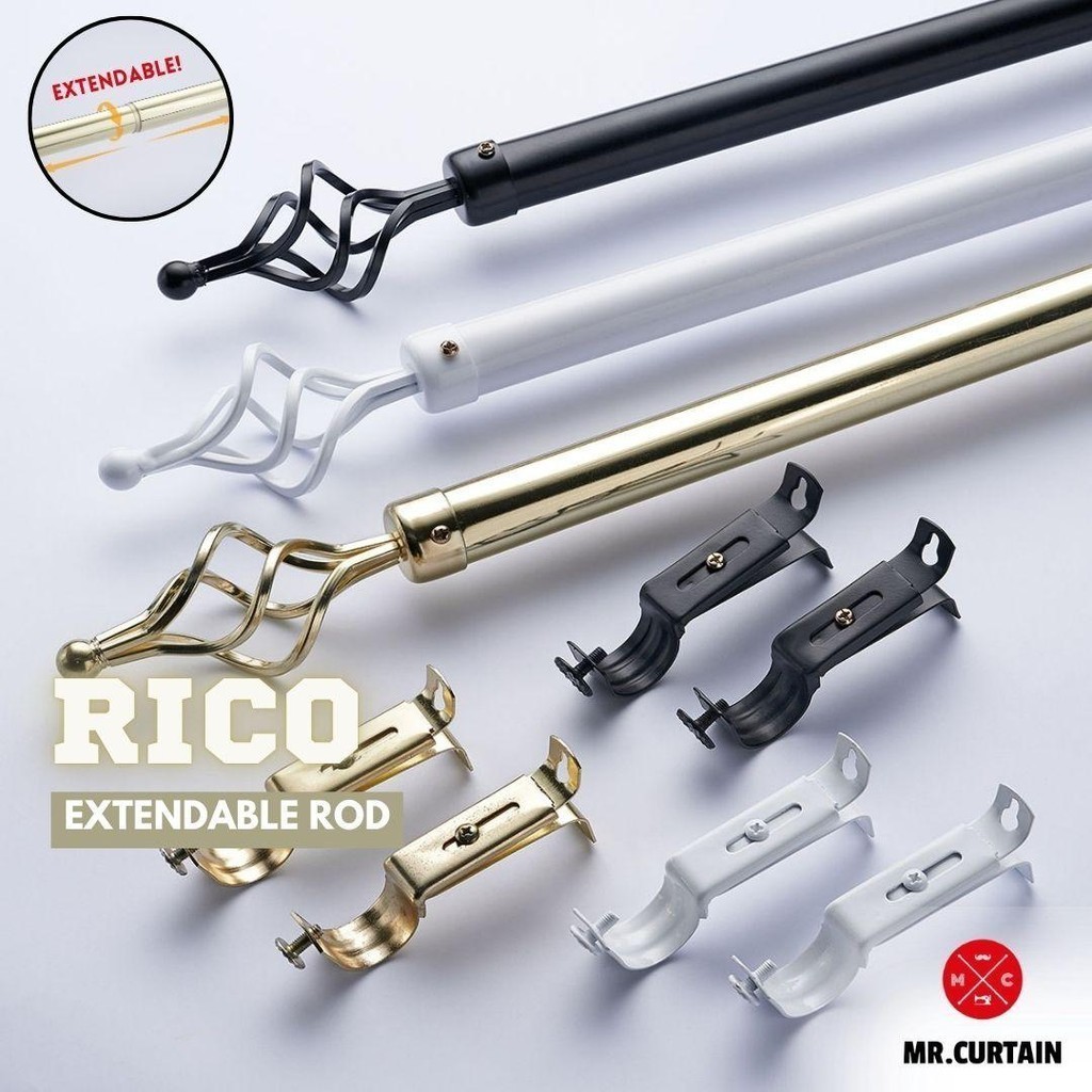 MR.CURTAIN RICO Adjustable Metal Rod Set / Rod Langsir Besi Extendable ...