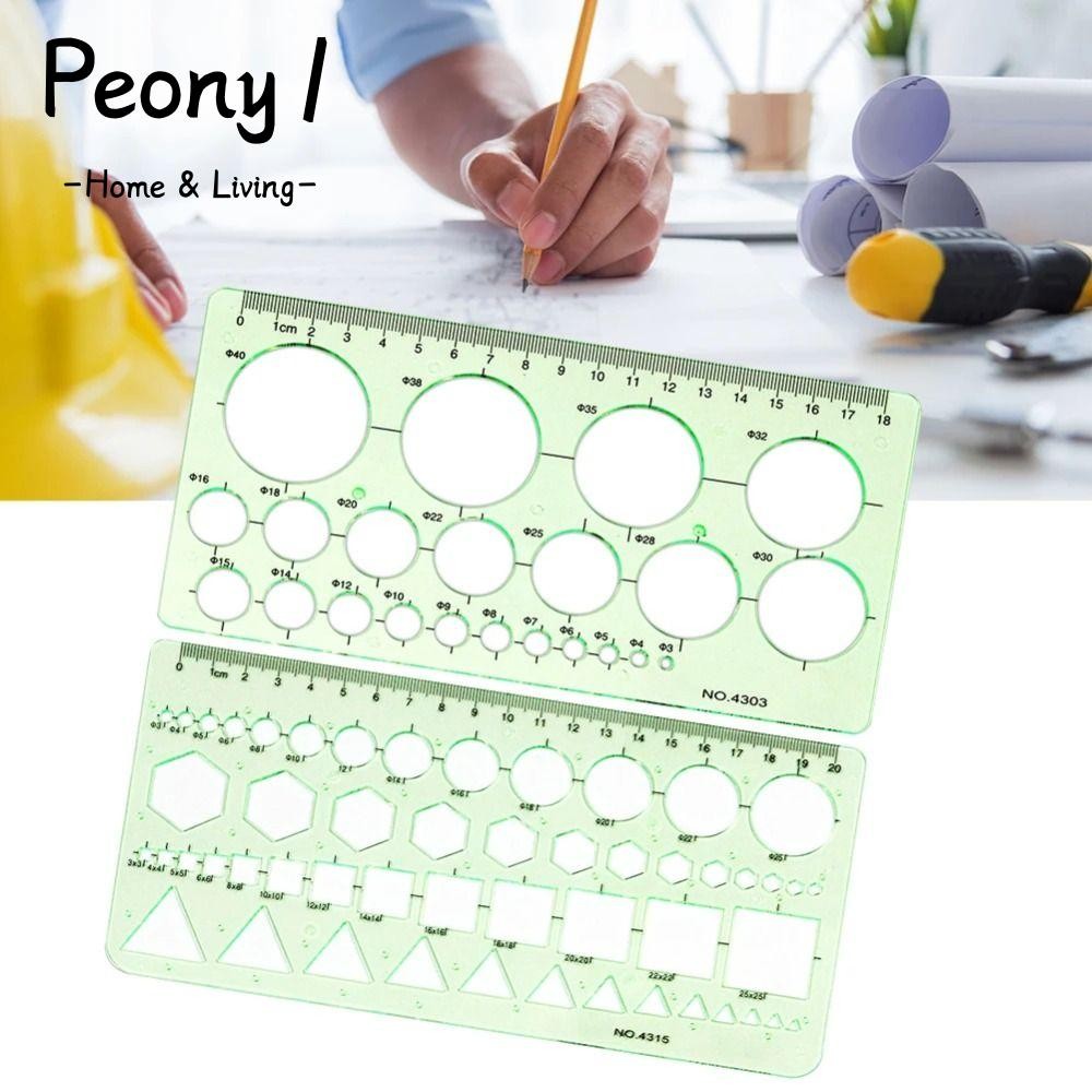 PEONY1 Ruler, Geometric Template Technical Drawing Circle Stencil ...