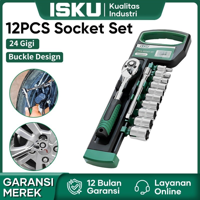 MATA Isku Ratchet Wrench 1/4 Shock Socket Wrench 12pcs 1/4 Inch 4-14mm ...