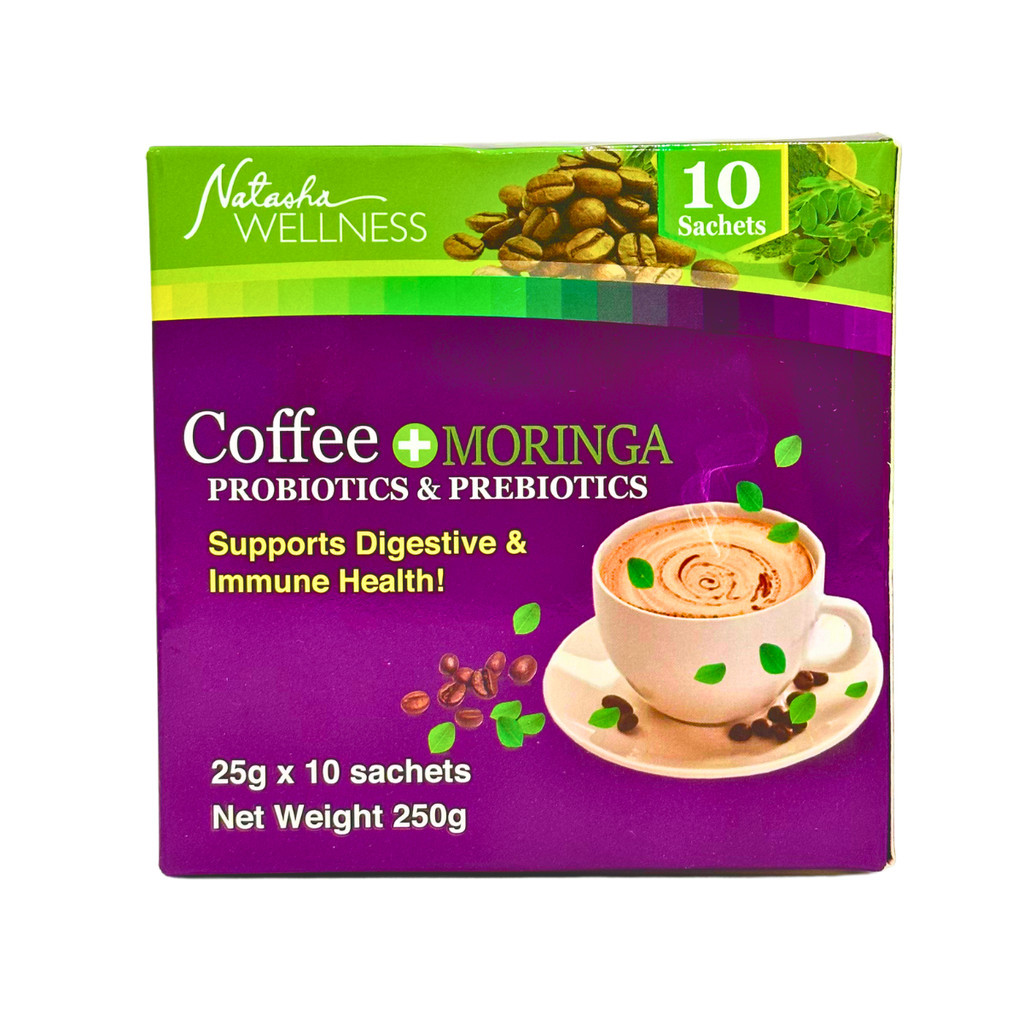 Natasha Wellness Prebiotics & Probiotics With Moringa Herbal Coffee 25g ...