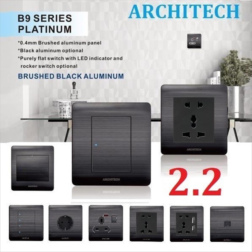 Architech PLATINUM SWITCH B9 BLACK SERIES / STOP CONTACT / SWITCH / AC ...