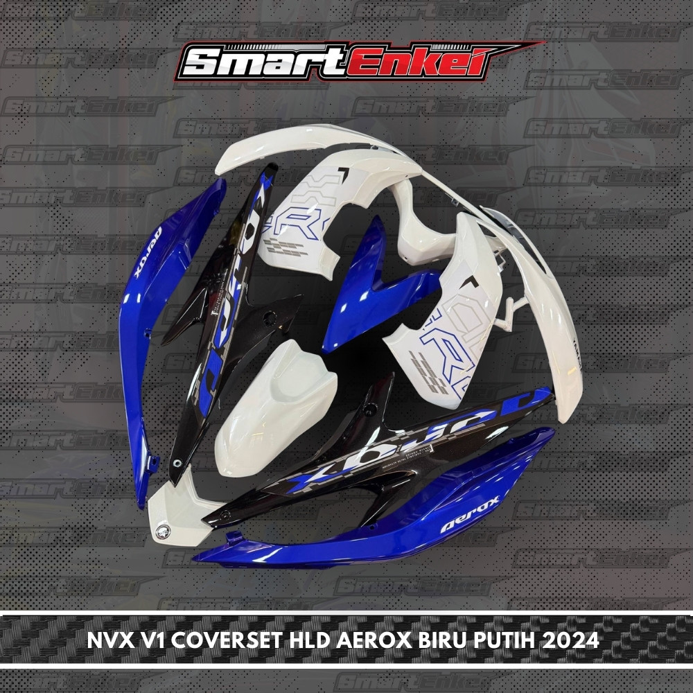 NVX V1 COVERSET AEROX BIRU PUTIH 2024 HLD | Shopee Malaysia