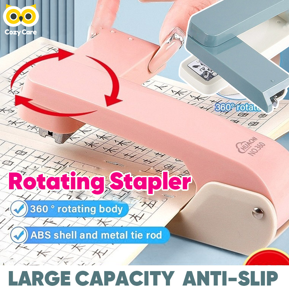 360 Rotating Stapler Rotate Metal Stapler Compatible For Any Paper Size ...