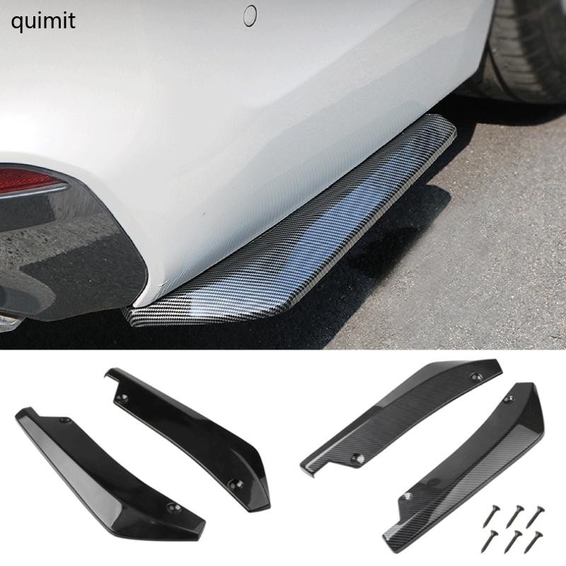 QUIM 1 Pair Car Rear Canards Winglets Side Skirt Extension Rear Bumper ...