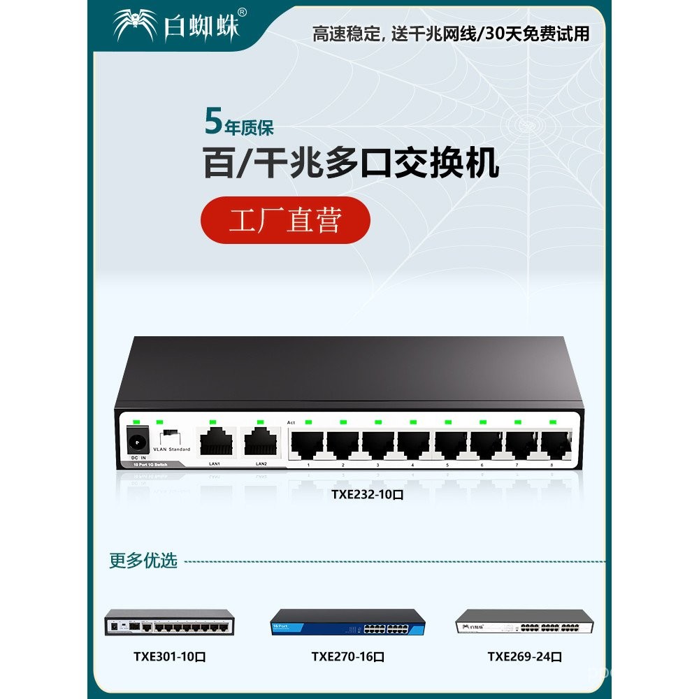 Suis Komersial White Spider Suis Jalur Lebar 5-Port 10-Port 8-Port 16 ...