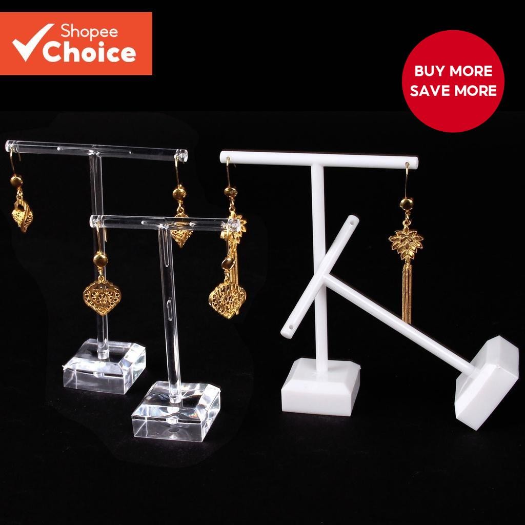 2PCS Clear Acrylic Earring Display Stand Table Top Jewelry Organizer ...