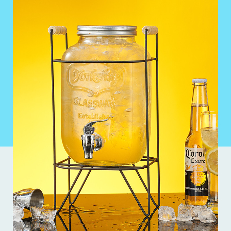 Coke Barrel Wine Barrel with Spout Glass Bottle Juice Beverage Tea ...