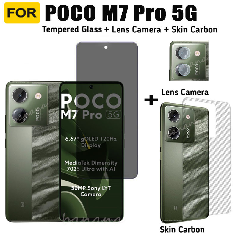 Poco M7 Pro 5G Anti-Spy Tempered Glass for Poco M6 Pro M6 C75 C65 ...
