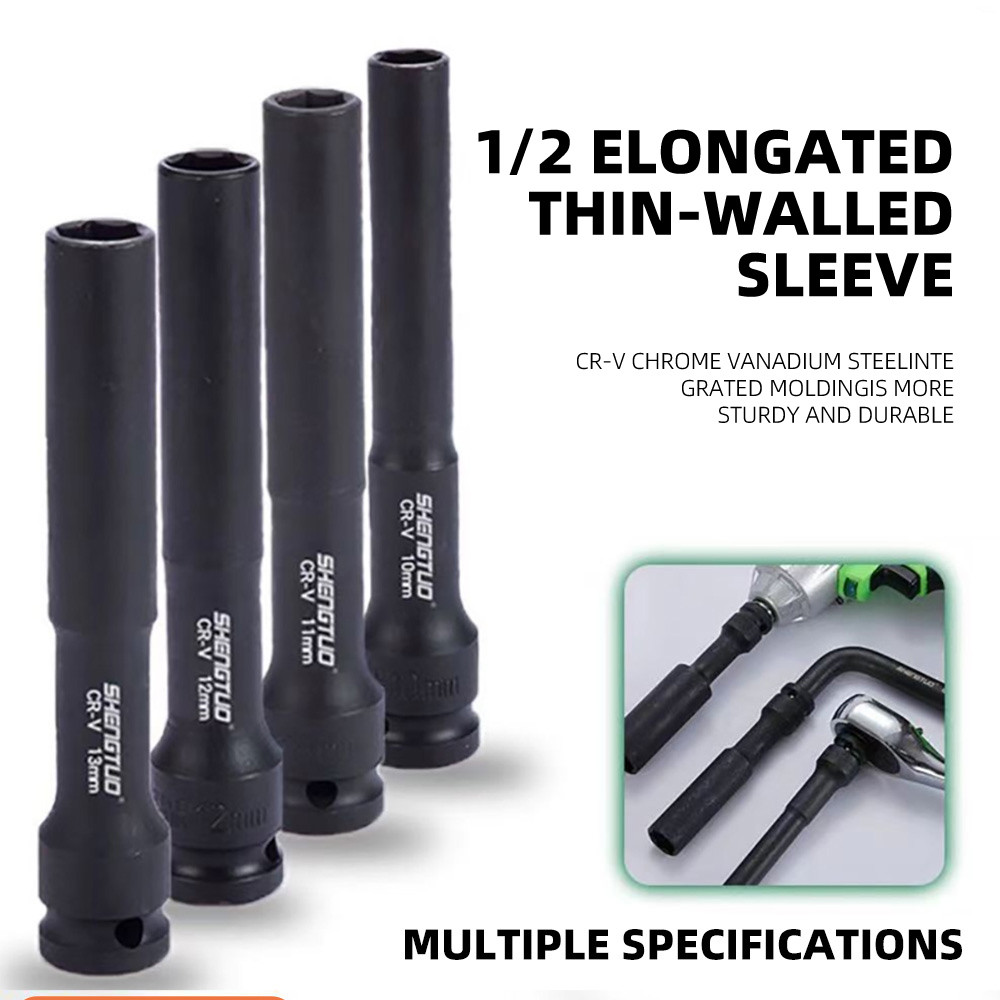 1/2 Inch Long Hex Impact Socket Long Thin Wall Wrench Impact Wrench ...