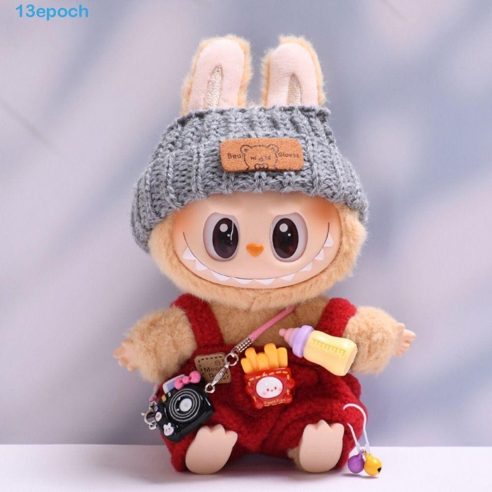 EPOCH 17cm Labubu Dolls Clothes, Feeding Bottle Fries Sitting Labubu ...