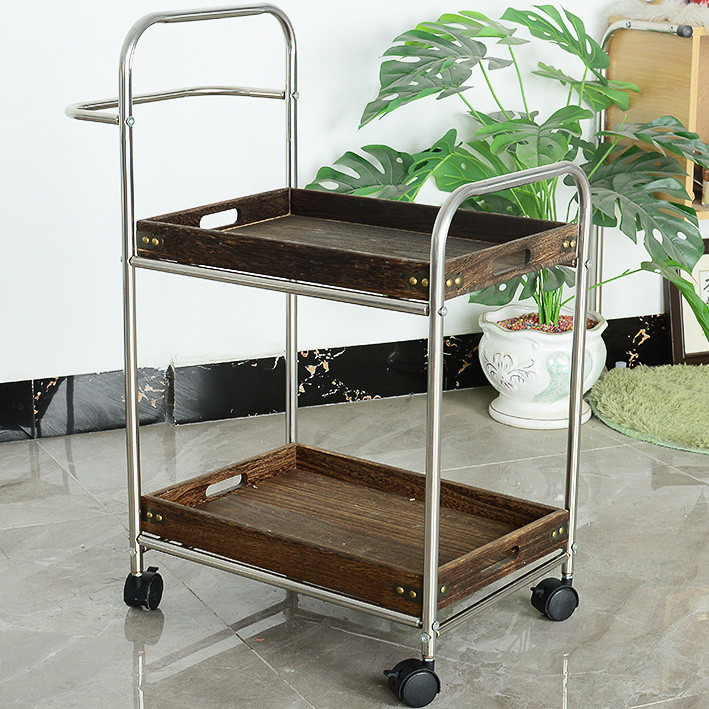 Official Stainless Steel DIY Shelf ins Retro Medieval Trolley Double ...