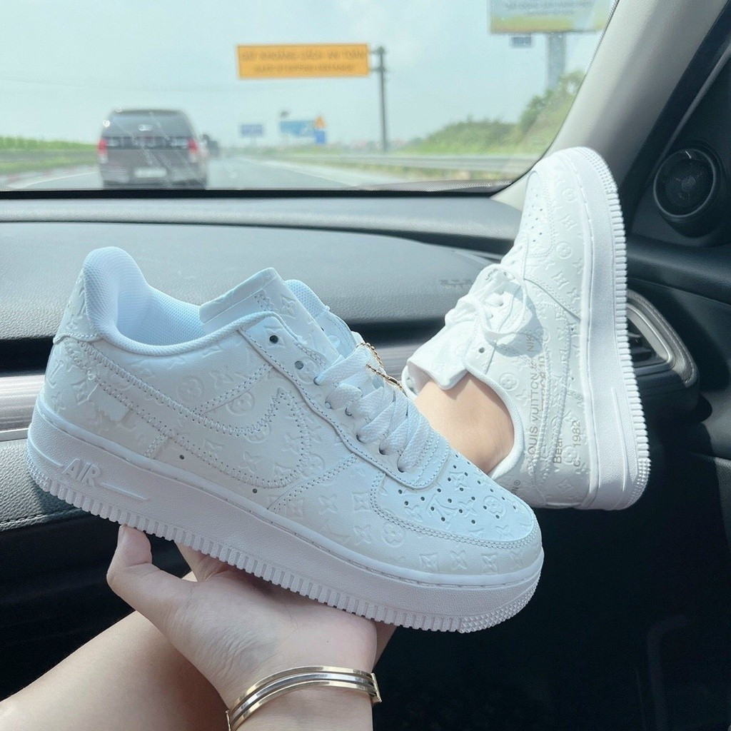Air Force1 low x Louis happydton white letter combination Brown AF1 LV ...