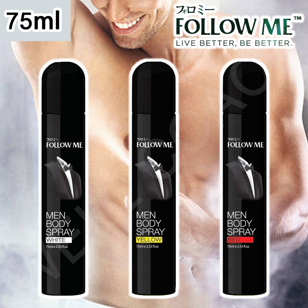 Follow Me Men Body Spray 75ml (YELLOW/WHITE/RED) | Shopee Malaysia