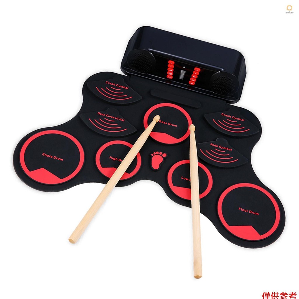 Portable Electronic Drum Set Digital Roll-Up MIDI Drum Kit 9 Silicon ...
