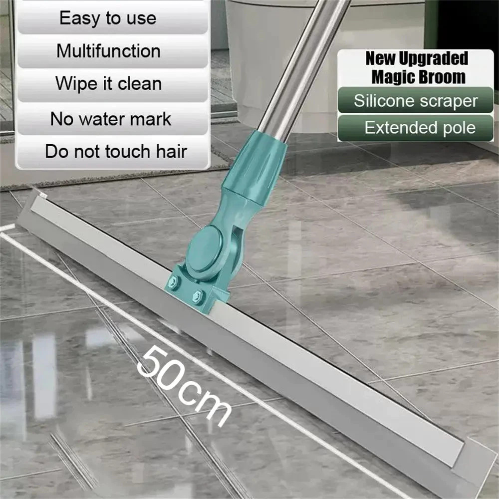 Floor Wiper Scraper 180° Degree Rotatable Silicone Squeegee Magic Broom ...