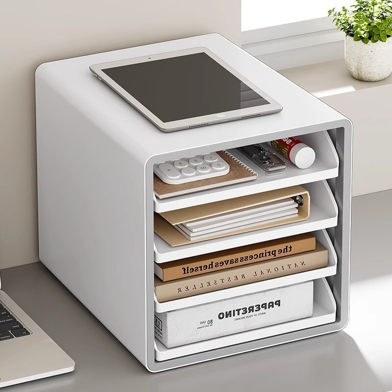 Desktop file storage cabinet Open drawer Office A4 paper storage rack ...