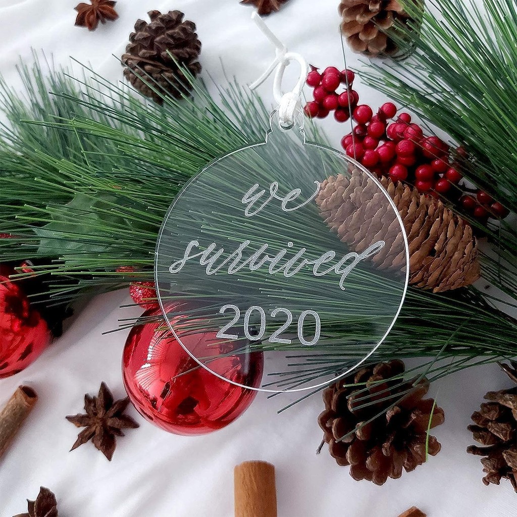 UNIQOOO 3" Hiasan Krismas Akrilik Bulat Jelas 2024, Tebal Tambahan 4mm ...