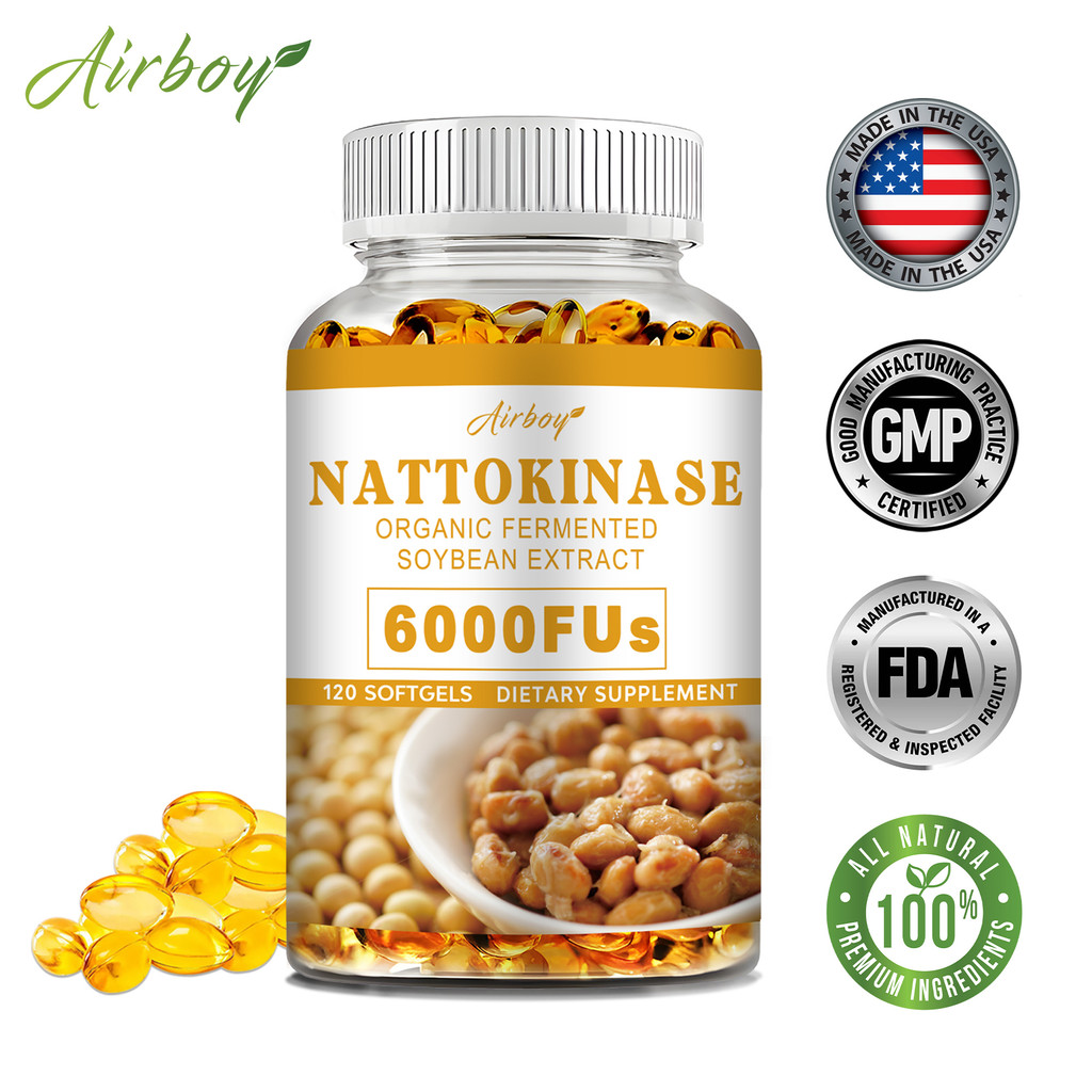 NATTOKINASE, 120 capsules, 6000FUs, highly absorbable, improves heart ...