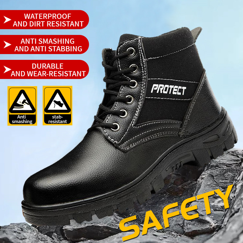 Safety shoes, safety boots for men, lace up lightweight safety boots ...