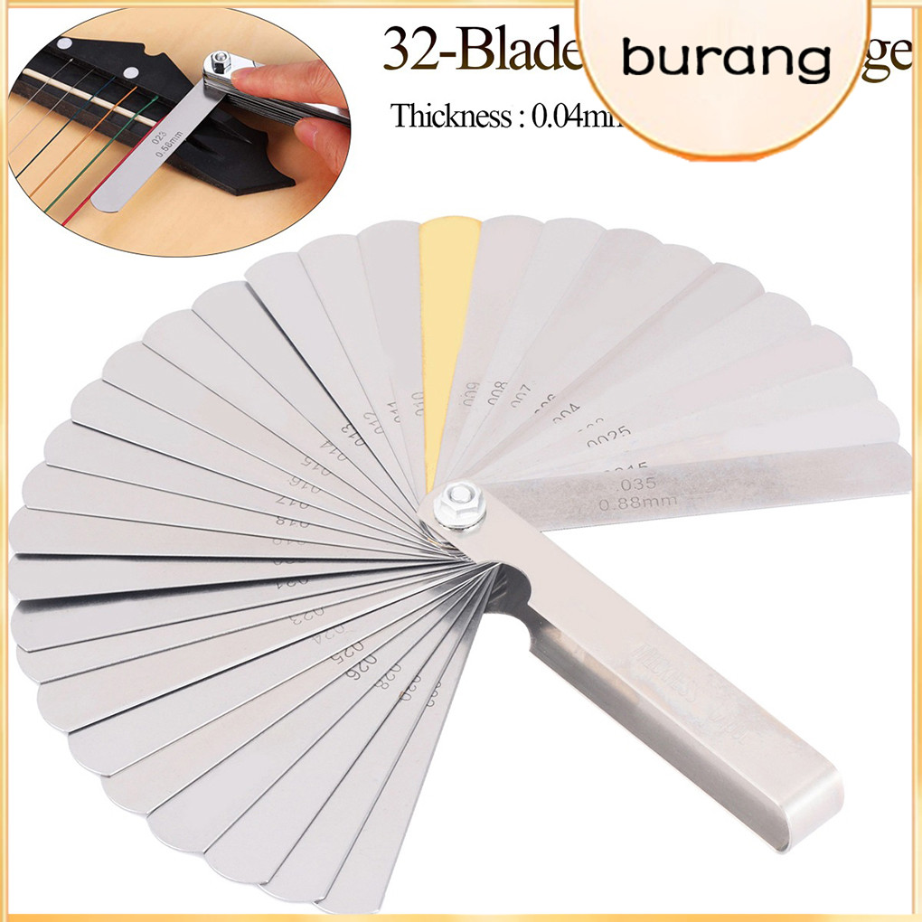 32 Fan Feeler Gauge Combination Gap Clear Scale Waterproof Thickness ...
