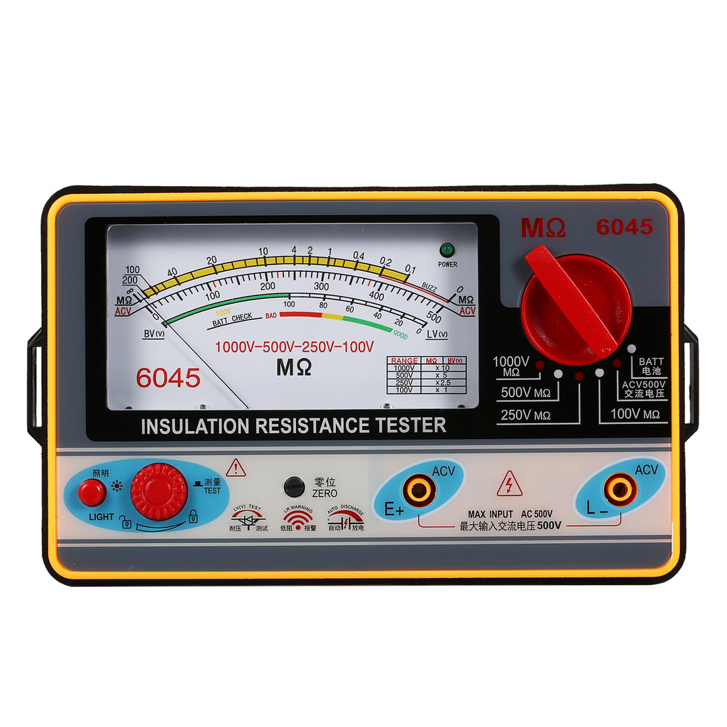 Resistance Tester Insulation Resistance Meter Digital Ohmmeter Handheld ...
