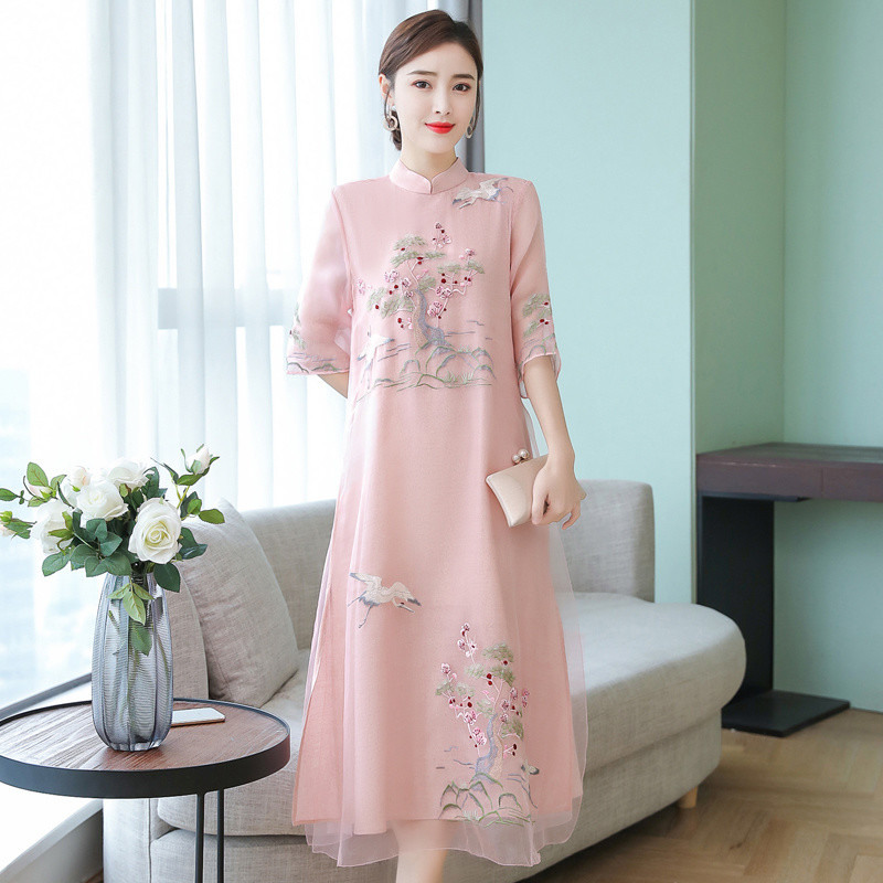 [QING] Chinese Ethnic Style Plus Size Fat Sister Women's Improved ...