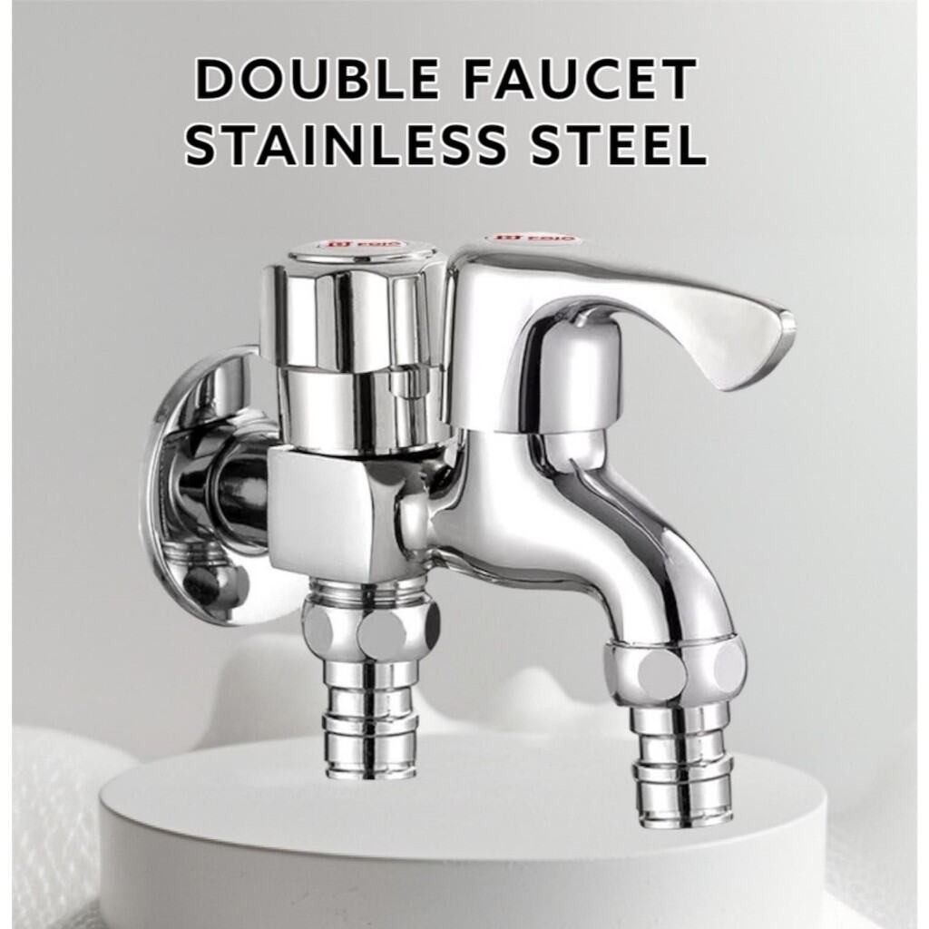 Sus304 stainless steel two way faucet for washing machine 1 into 2 out ...