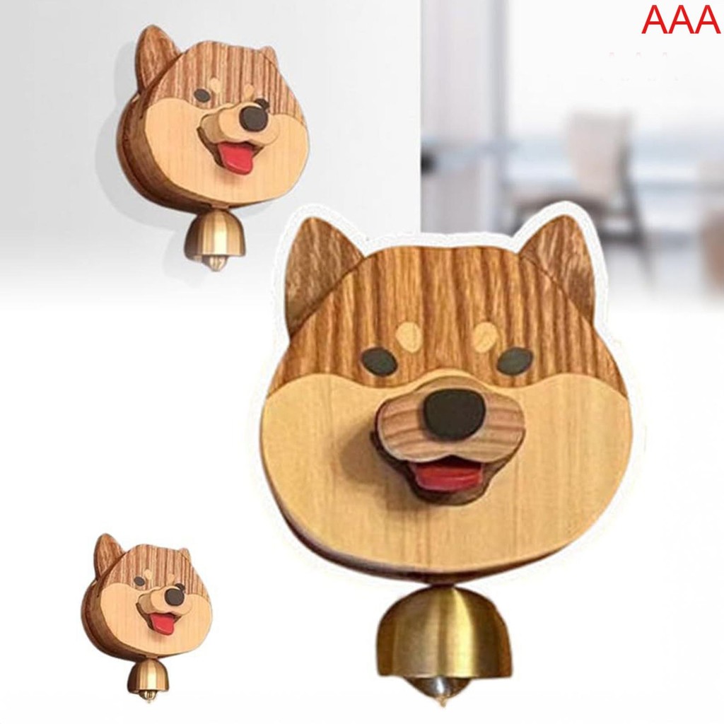 Handcrafted Wooden Shiba Inu Doorbell Hanging Decoration Wind Chime ...
