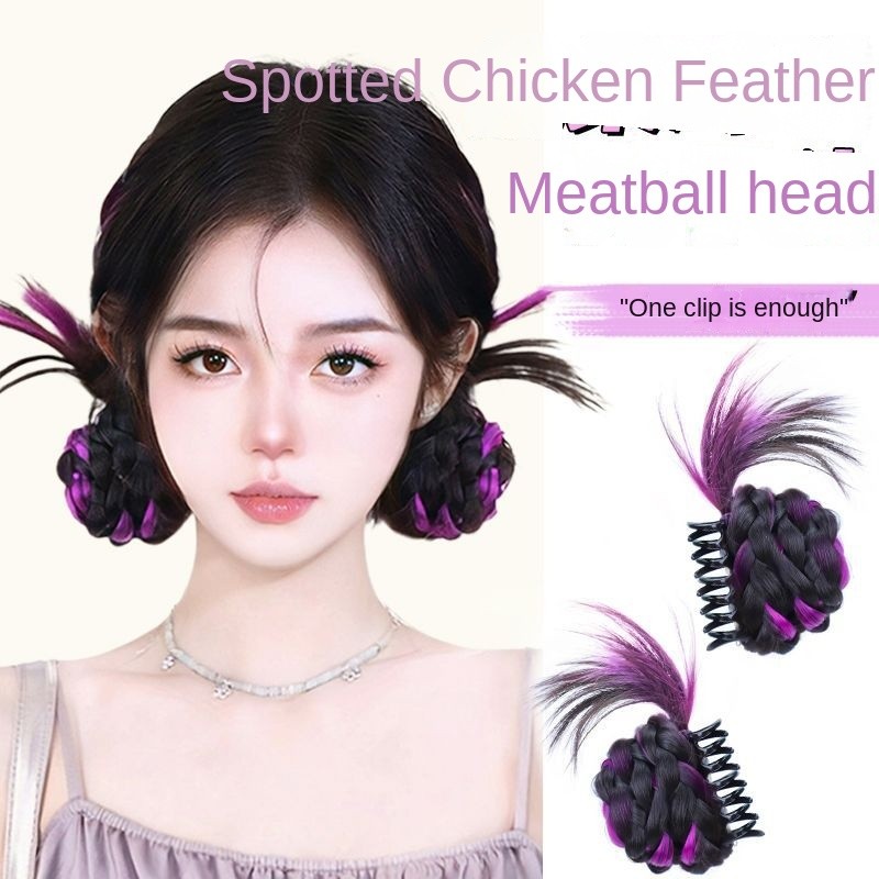 Ball Head Twist Braided Sweet Cool Hot Girl Shuttlecock Head Fluffy ...