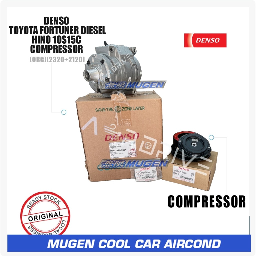 MGC DENSO ORIGINAL TOYOTA FORTUNER DIESEL / HINO 10S15C COMPRESSOR C/W ...