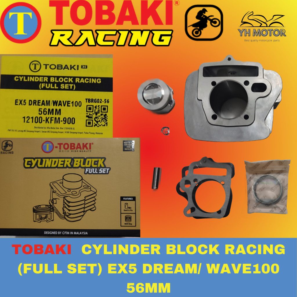 TOBAKI CYLINDER BLOCK RACING FULL SET EX5 DREAM/ WAVE100 56MM | Shopee ...