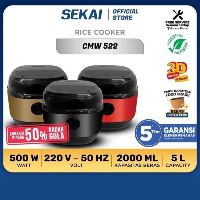 Sekai Rice Cooker Low Carbo Low Sugar 8 in 1 / Digital Rice Cooker 2 ...