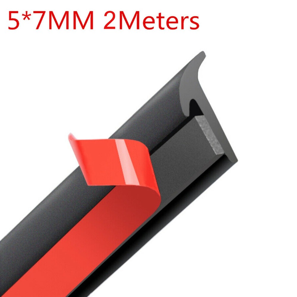 [weloves] 2M T-Type Rubber Sealing Strip Black For Car Edge Trim Bumper ...