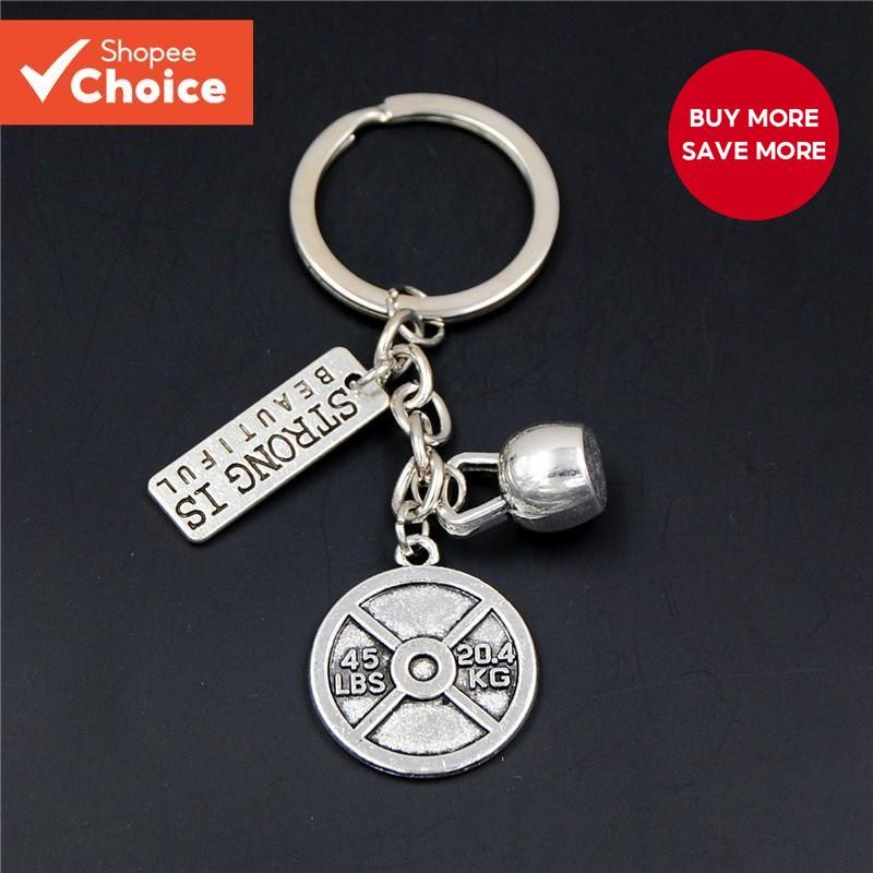 Hot sale Barbell Dumbbell Charms Fitness Gym Key ring key chain ...