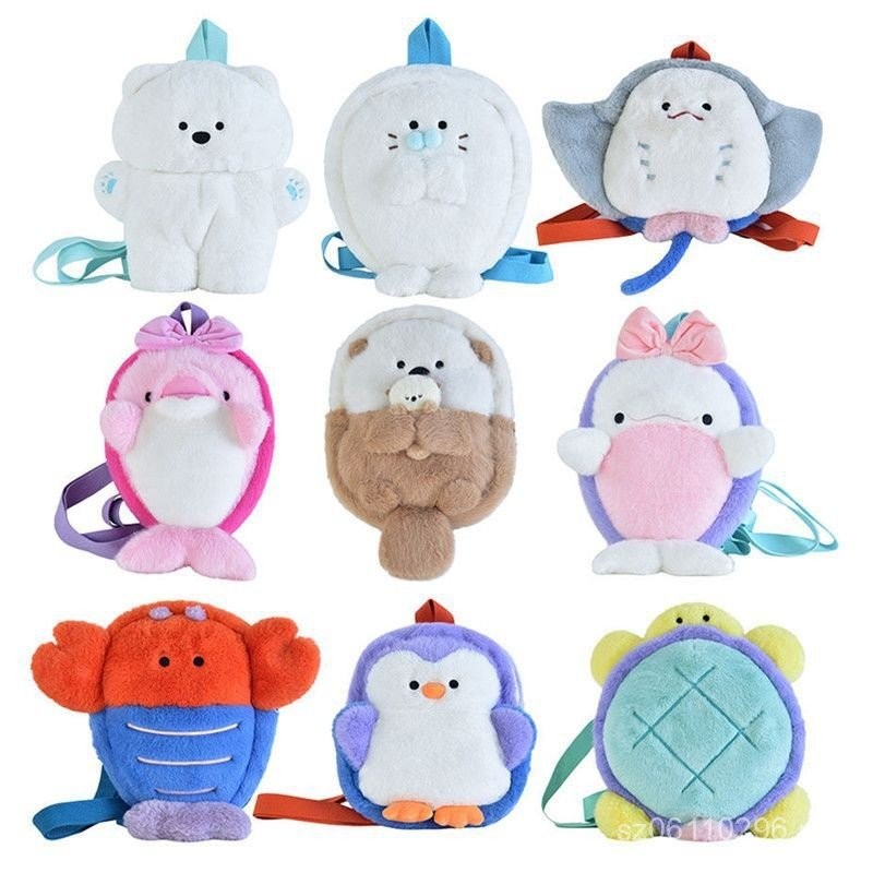 Seal Plush Velcro Gift Polar Bear Backpack Children Backpack Turtle ...