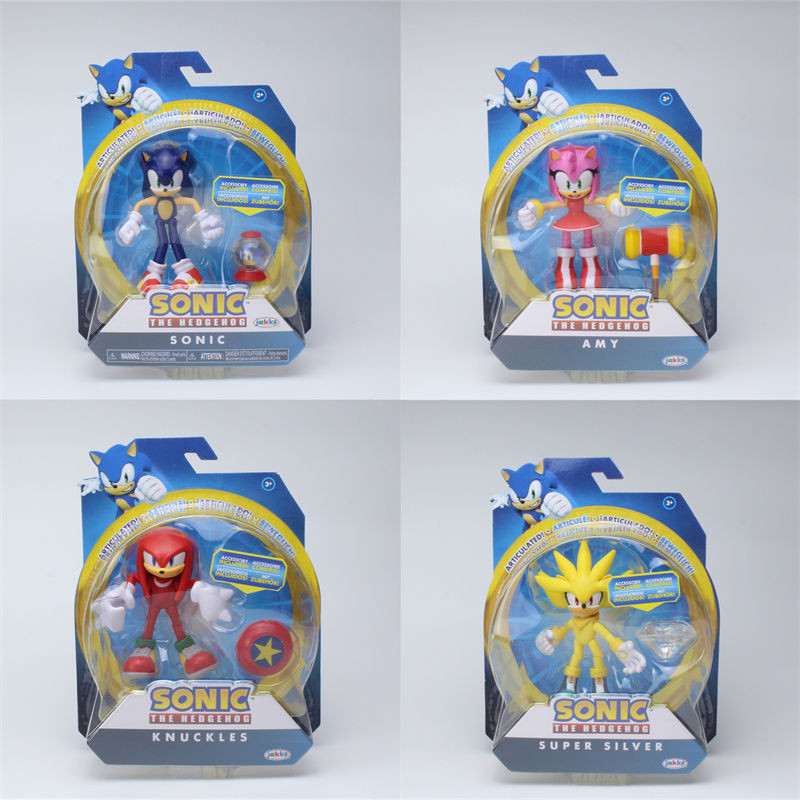 Authentic 10cm JAKKS hedgehog Sonic 4-inch Movable Doll Figurine ...