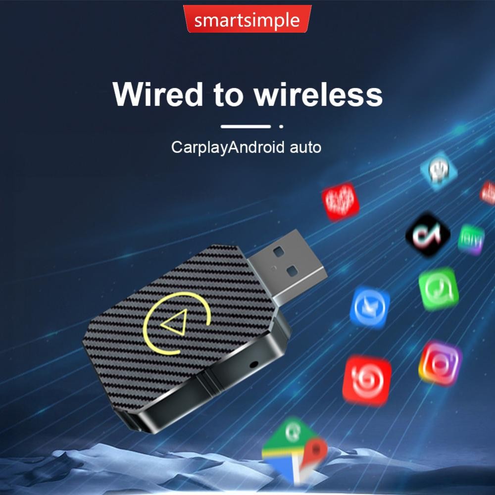 SMARTSIMPLE 2 in 1 Carplay & Android Auto Smart Dongle 5G WIFI Fast ...