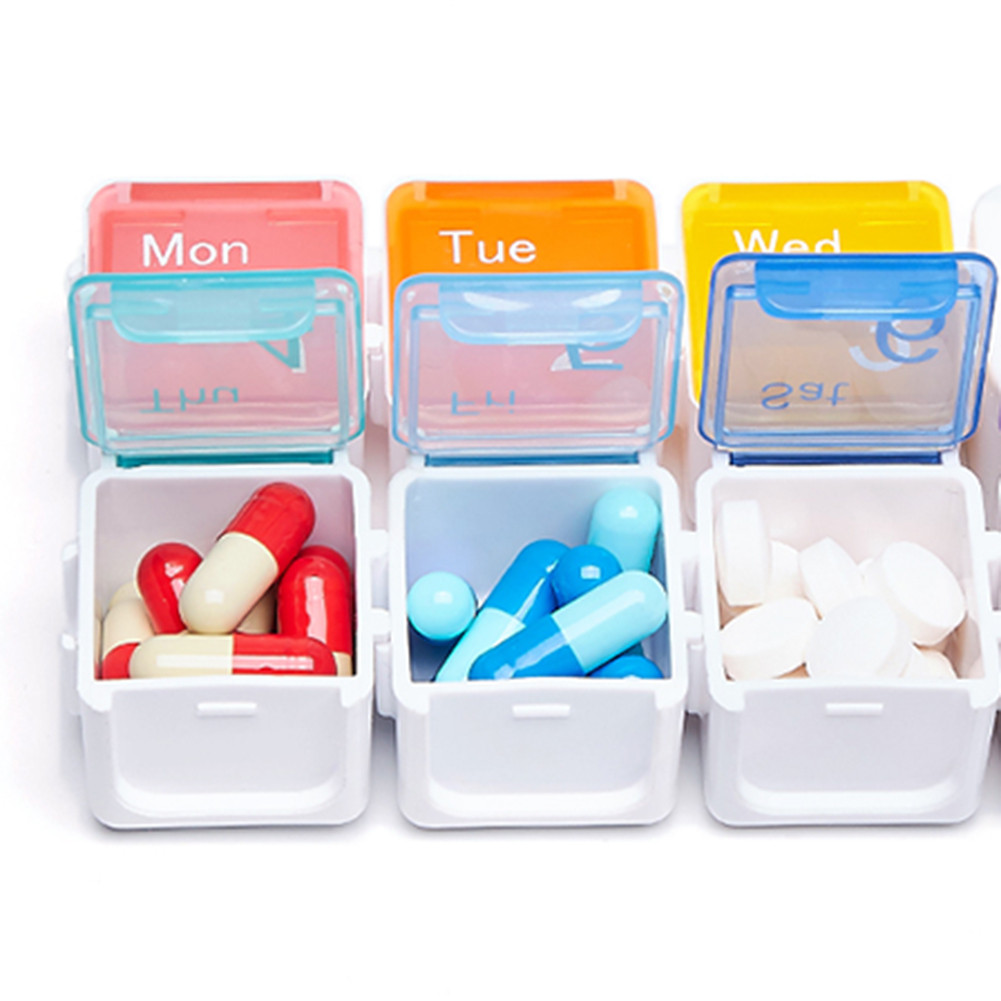 discount 7-Day Pill Organizer Box Smart Medicine Storage Timer Weekly ...