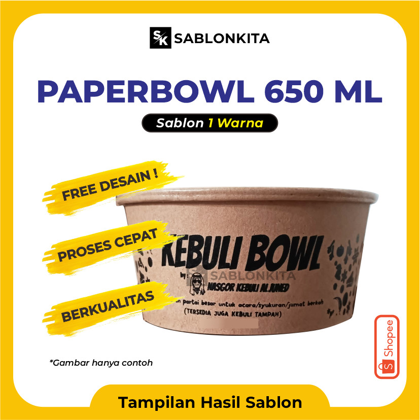 [[ Custom SCREEN PRINTING ]] PAPER BOWL 650 ML NESTO KRAFT Chocolate ...