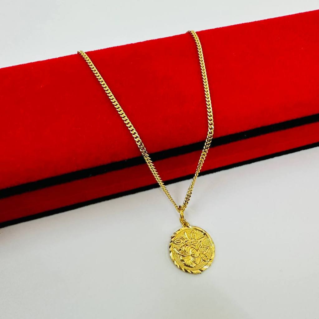 JK EMAS KOREA/BANGKOK SADUR 24K 916 RANTAI LEHER LIPAN PANJANG 50/60 ...