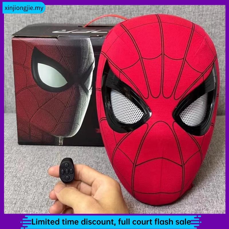 Spiderman Mask Eye movable blinking Superhero Headgear/Cosplay Toy Set ...