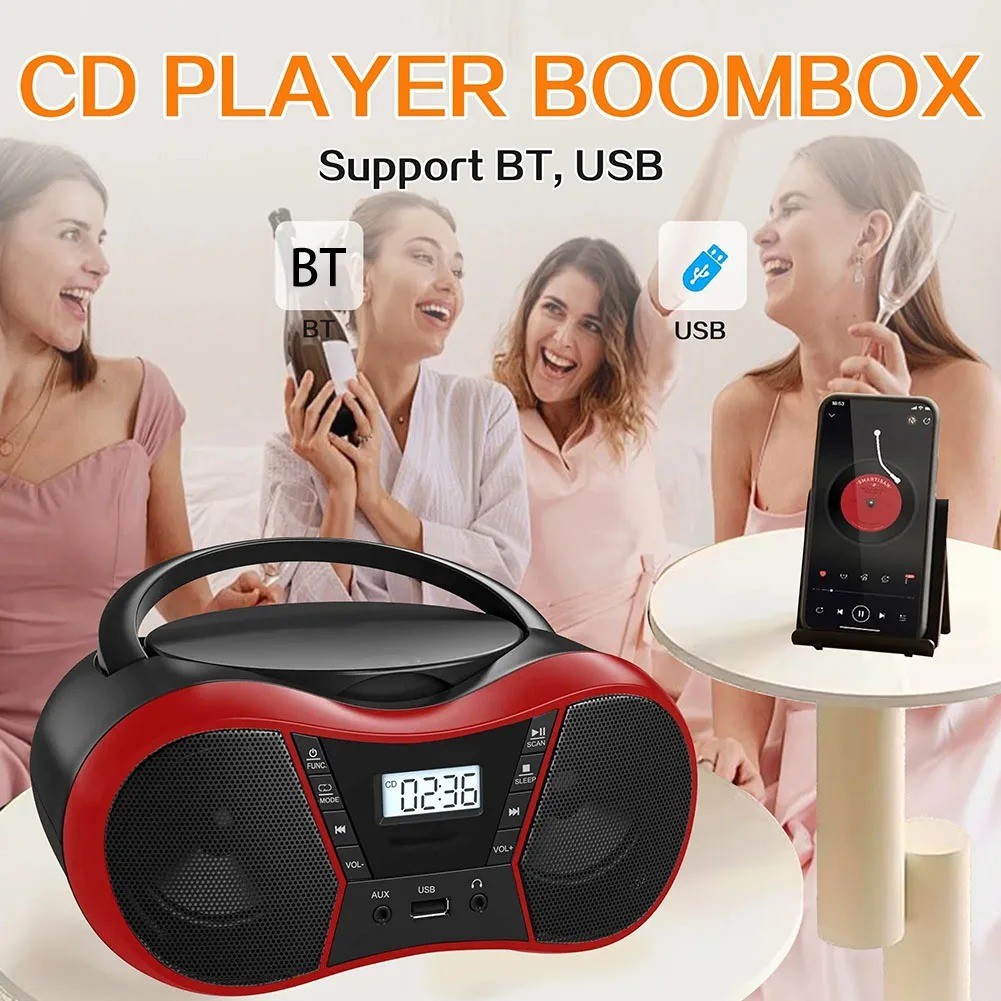 Cross-border Portable Stereo CD Player Boombox with AM/FM Radio ...