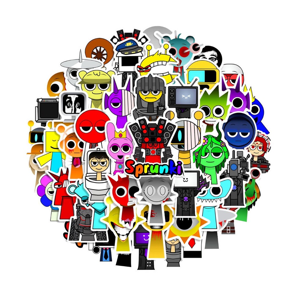Sprunkis Water Bottle Stickers Video Game Stickers Waterproof Cartoon ...