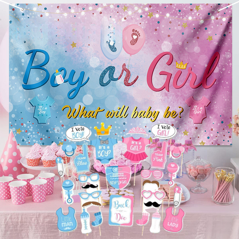 Gender Reveal background Prop Boy or Girl Selfie Props birthday need ...