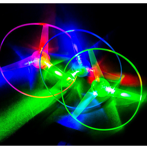 Pull string flying saucer flying fairy glowing bamboo dragonfly outdoor ...