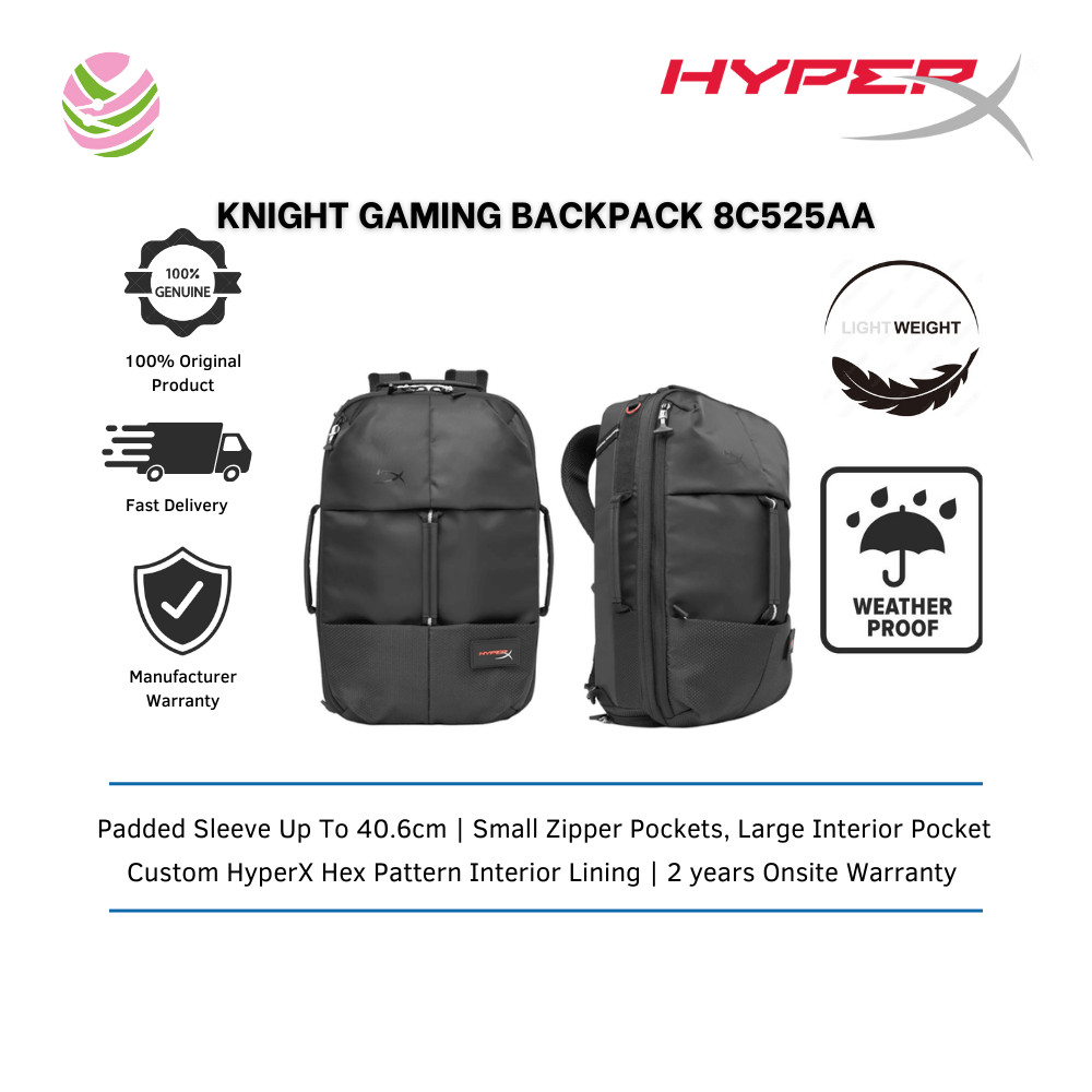 HP HyperX Knight Gaming Backpack for Laptops - Large Storage, Durable ...