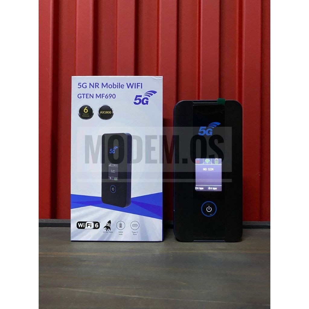 (5G Mifi) Gten MF690 WiFi-6 SDX55 High Power 5000mah Capacity Battery ...