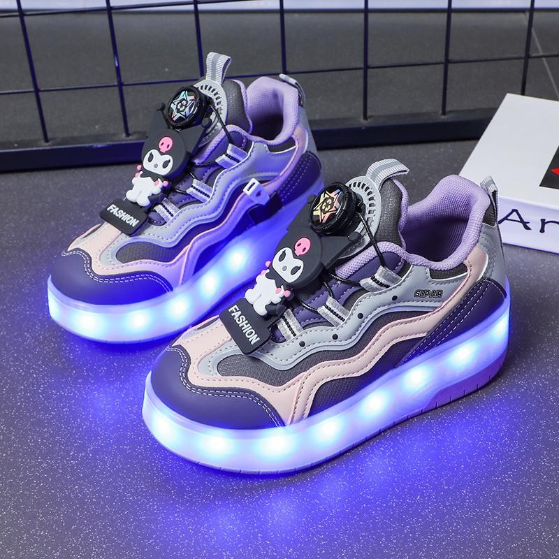 Kids LED Light Up Shoes Sneakers With Wheels Boy Girl Roller Skate ...