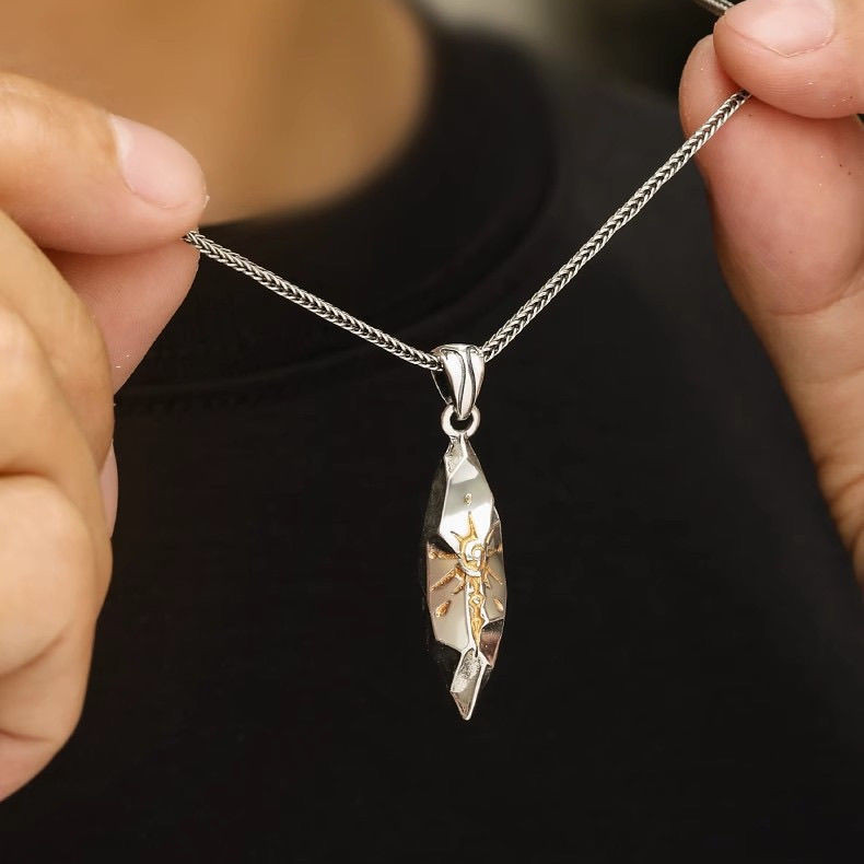 Rantai Titanium Lelaki Batu Azimat - Gaya Native American, Hadiah Hari ...